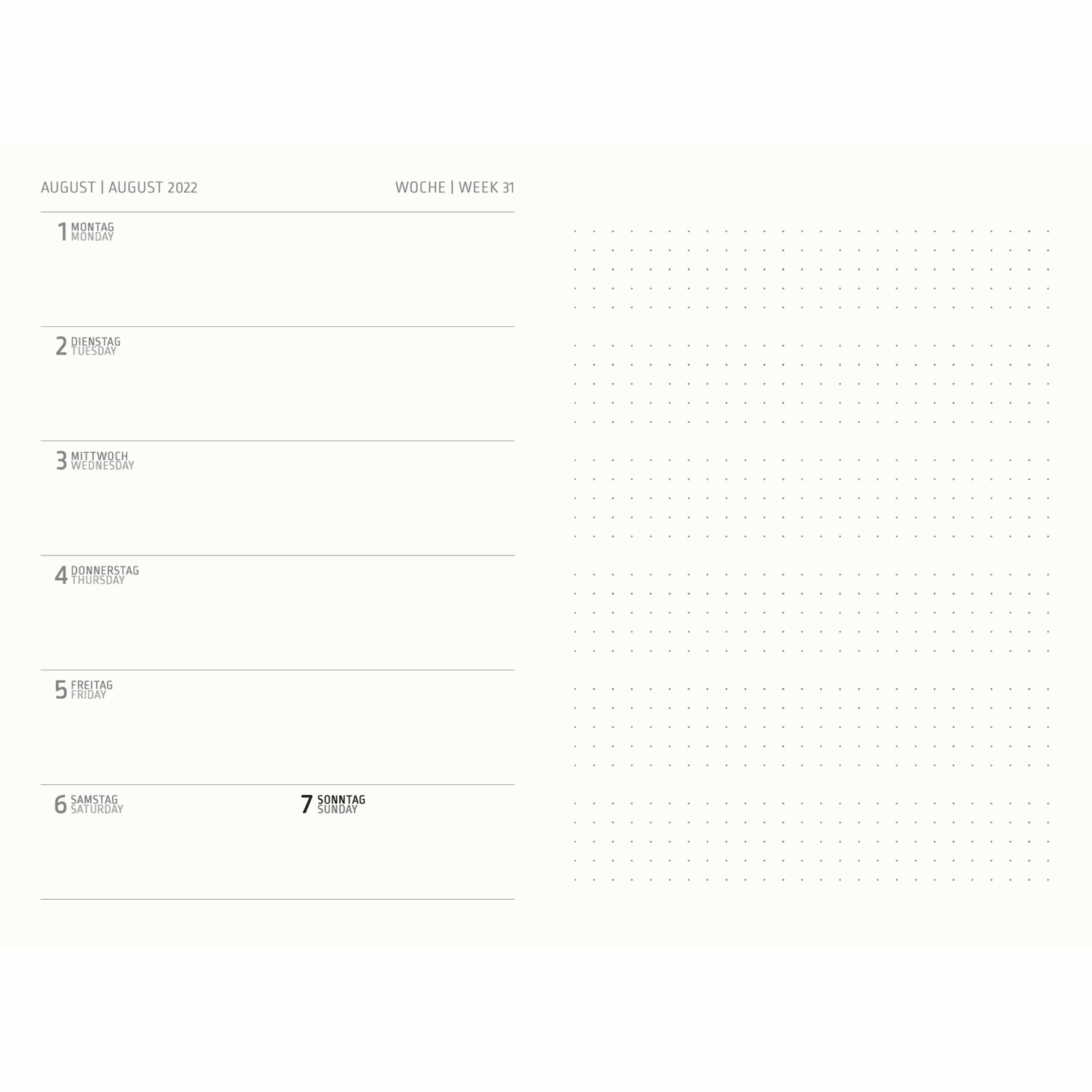 Bindewerk | Wochenplaner + Notizen BASIC